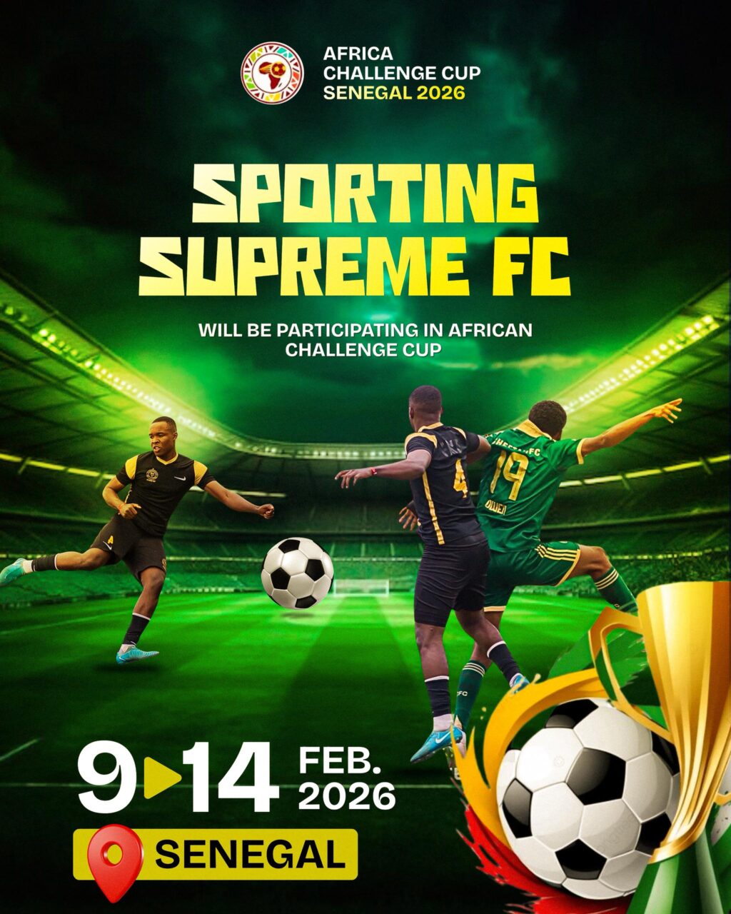 Sporting Supreme FC Jet Off To Senegal For 2026 Africa Challenge Cup ...
